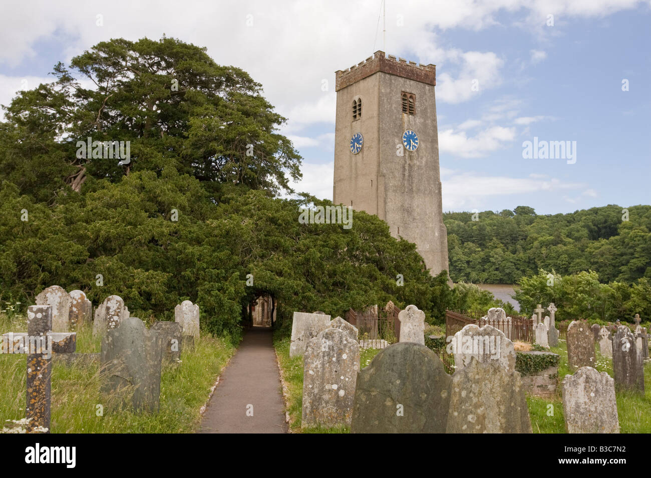 The Church of St Mary and St Gabriel Stoke Gabriel Devon Stock Photo ...