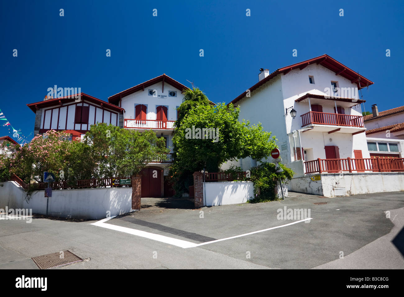 Basque houses in Cambo les Bains (Pyrenees Atlantiques - France ...