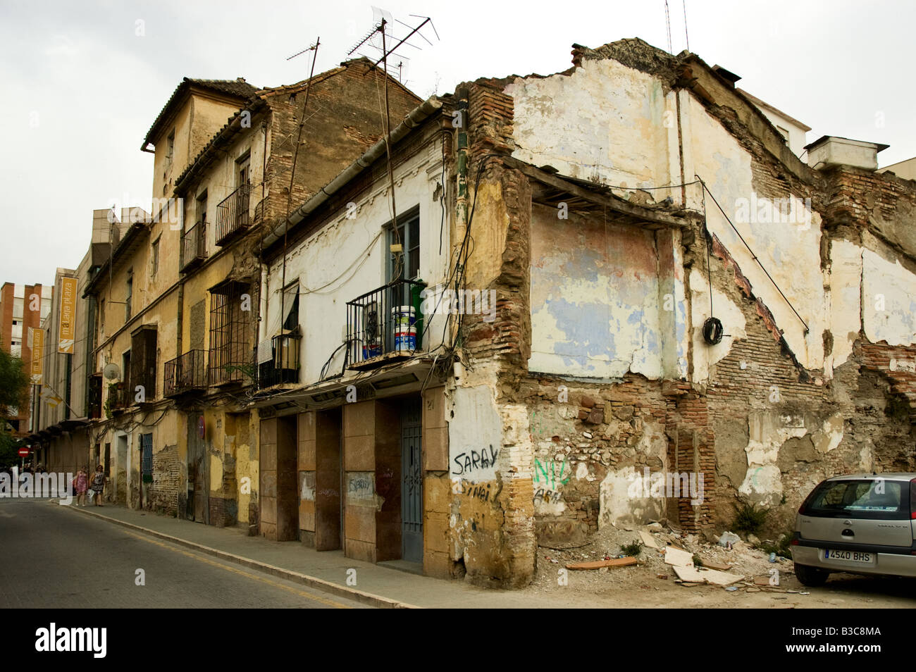Old Spanish Buildings being restored in Malaga Stock Photo - Alamy