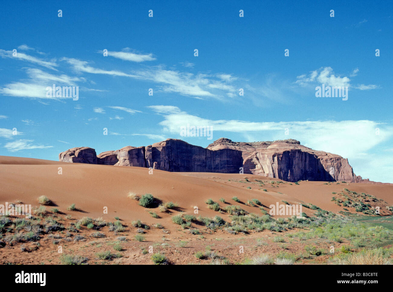 A view of the sandstone mesas and buttes in Monument Valley Stock Photo ...