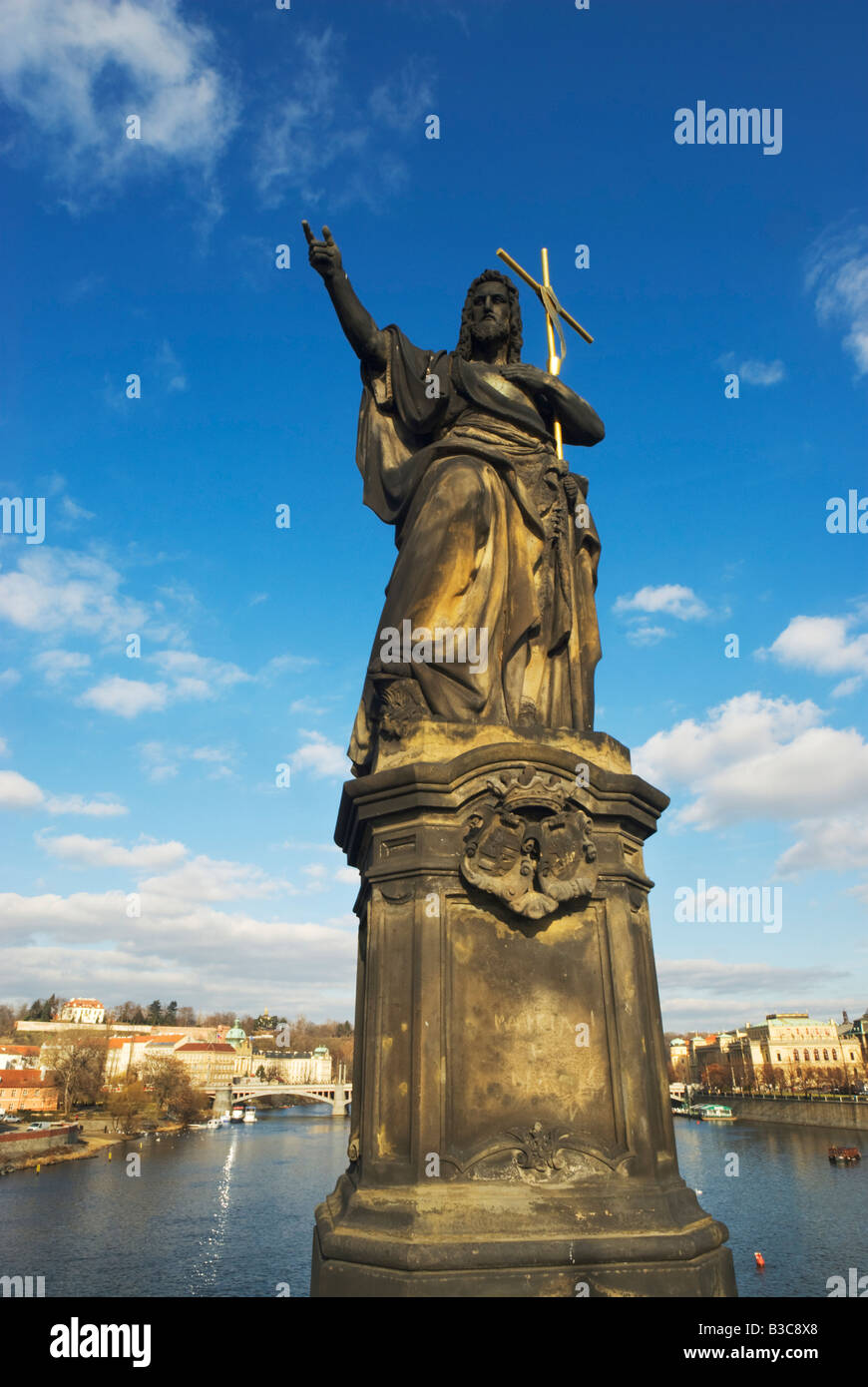 Statue on Charles Bridge, Prague, Czech Republic Stock Photo - Alamy