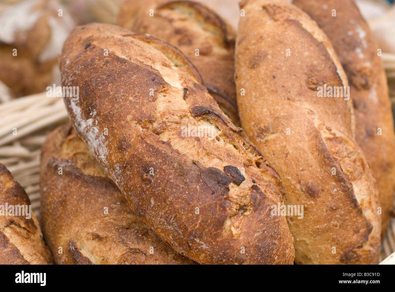 Individual loaves of bread for sale at a farmers market Stock Photo - Alamy