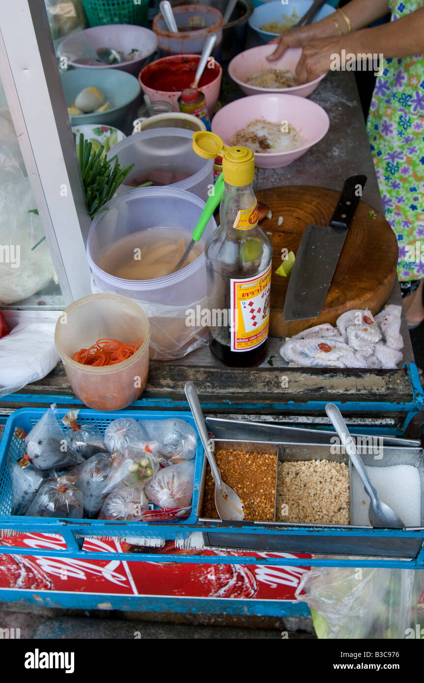 A close up of Thai street food kitchen ingredients Bangkok Thailand ...