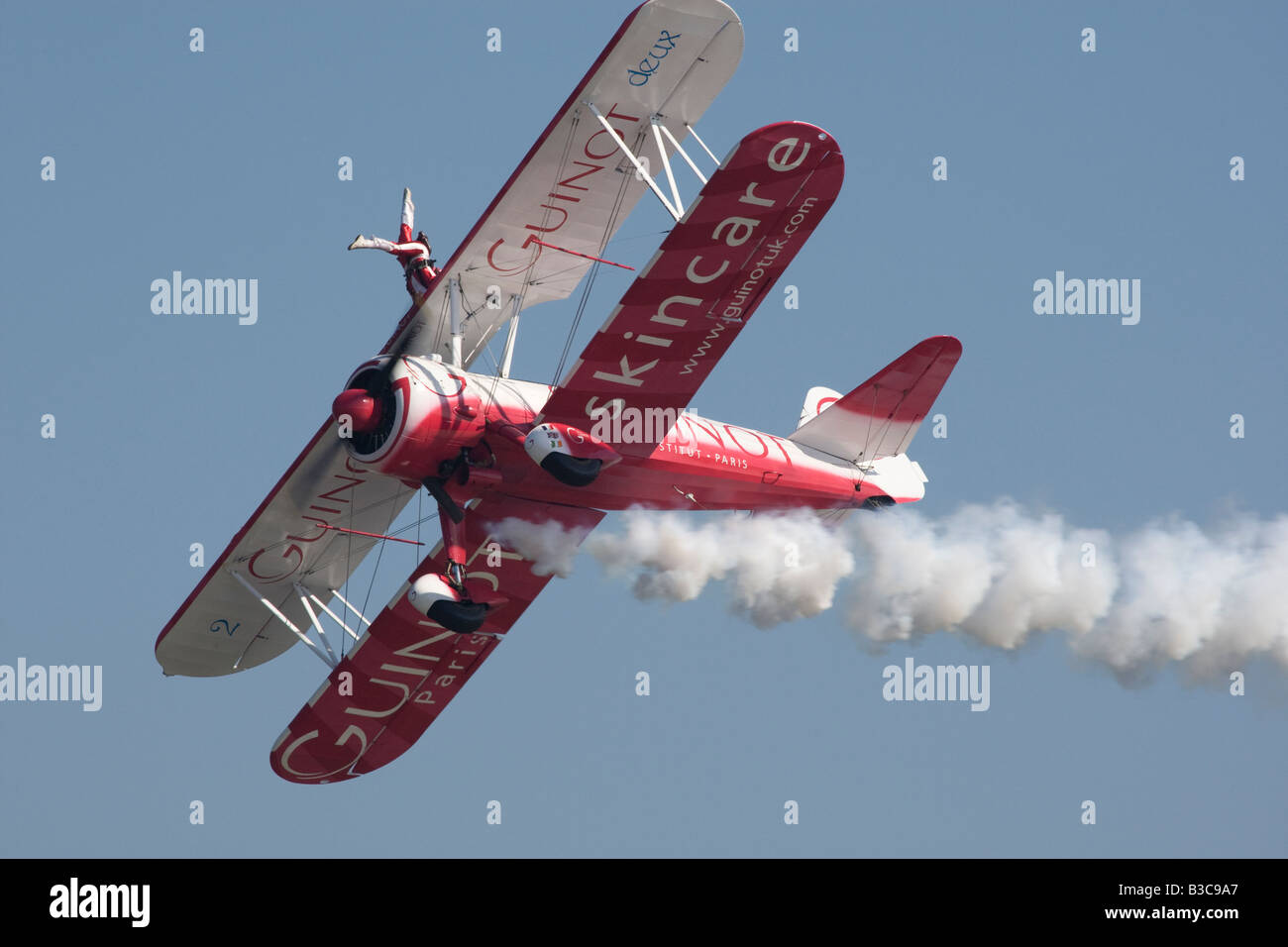 Red bi wing plane flying hi-res stock photography and images - Alamy