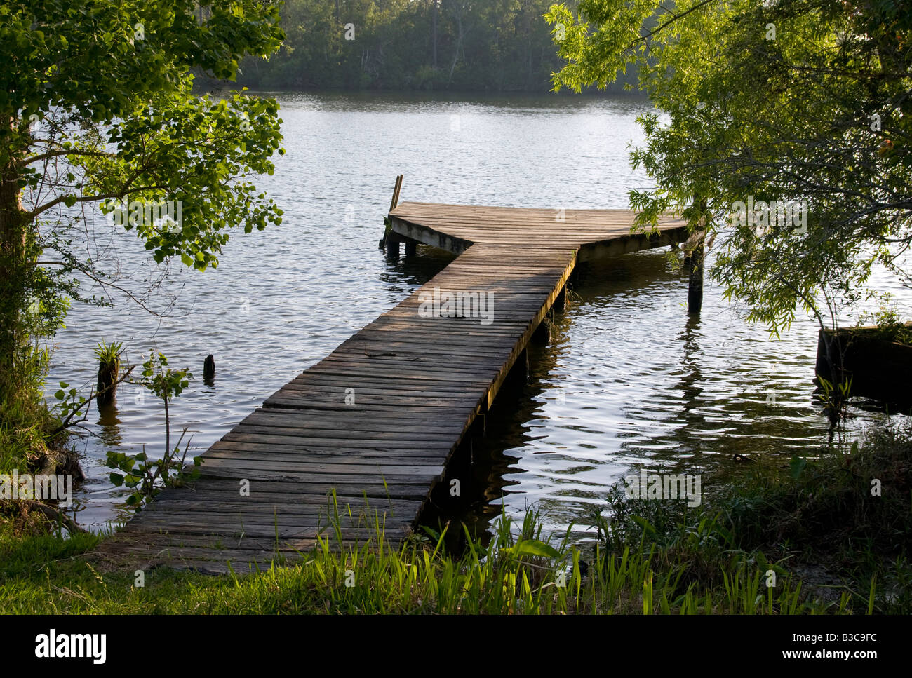 A boat dock in a quiet area Stock Photo - Alamy