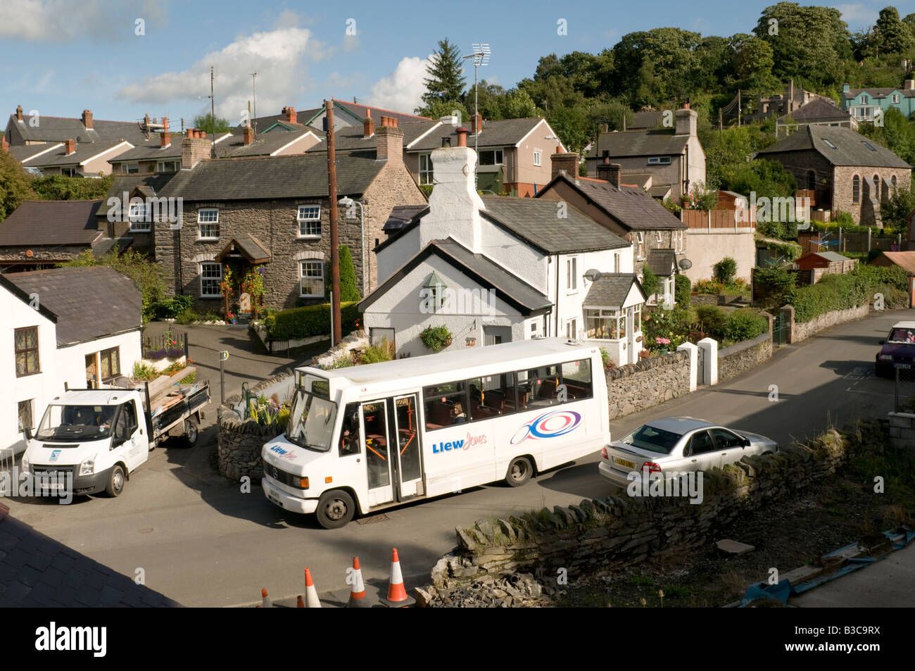 Small local mini Bus service through remote welsh rural Llanfair ...