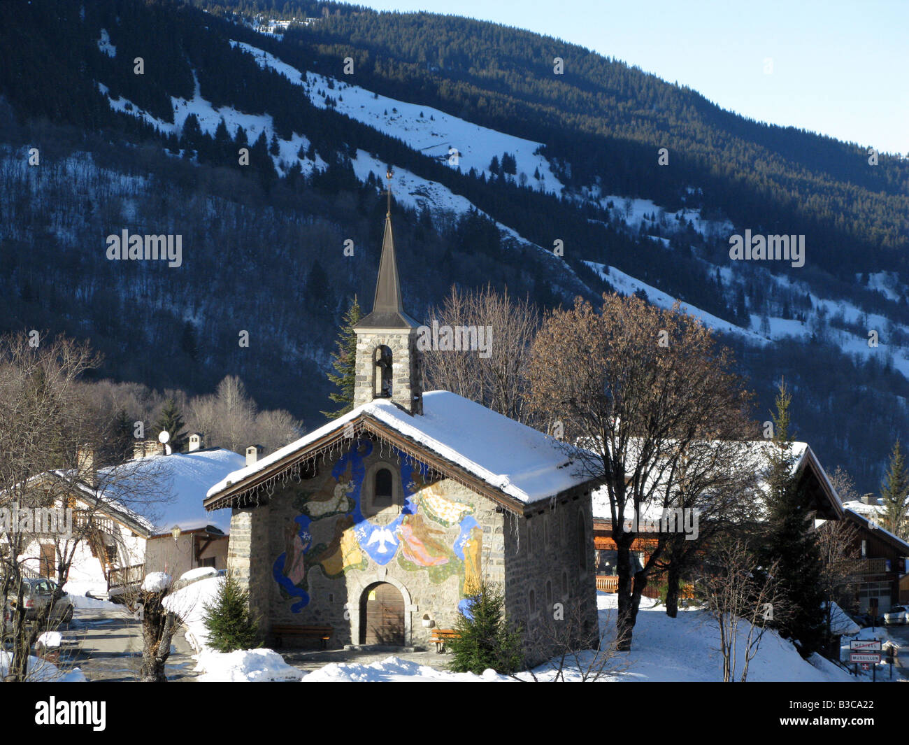 Meribel Church France Stock Photo - Alamy