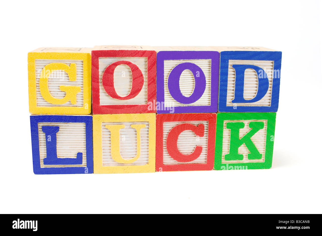 Alphabet Blocks - Good Luck Stock Photo - Alamy