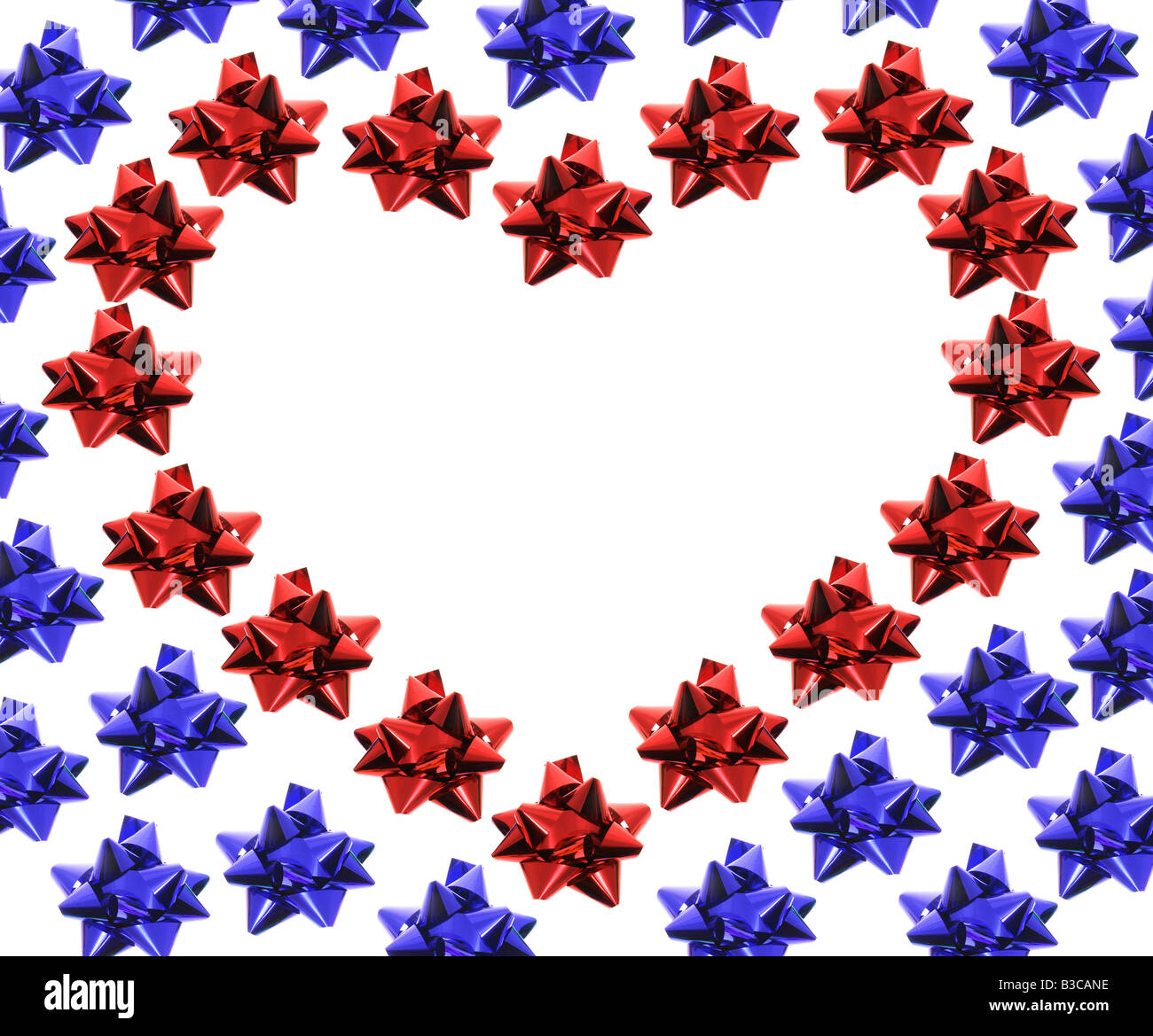 Star Bows iArranged in Heart Shape Stock Photo - Alamy