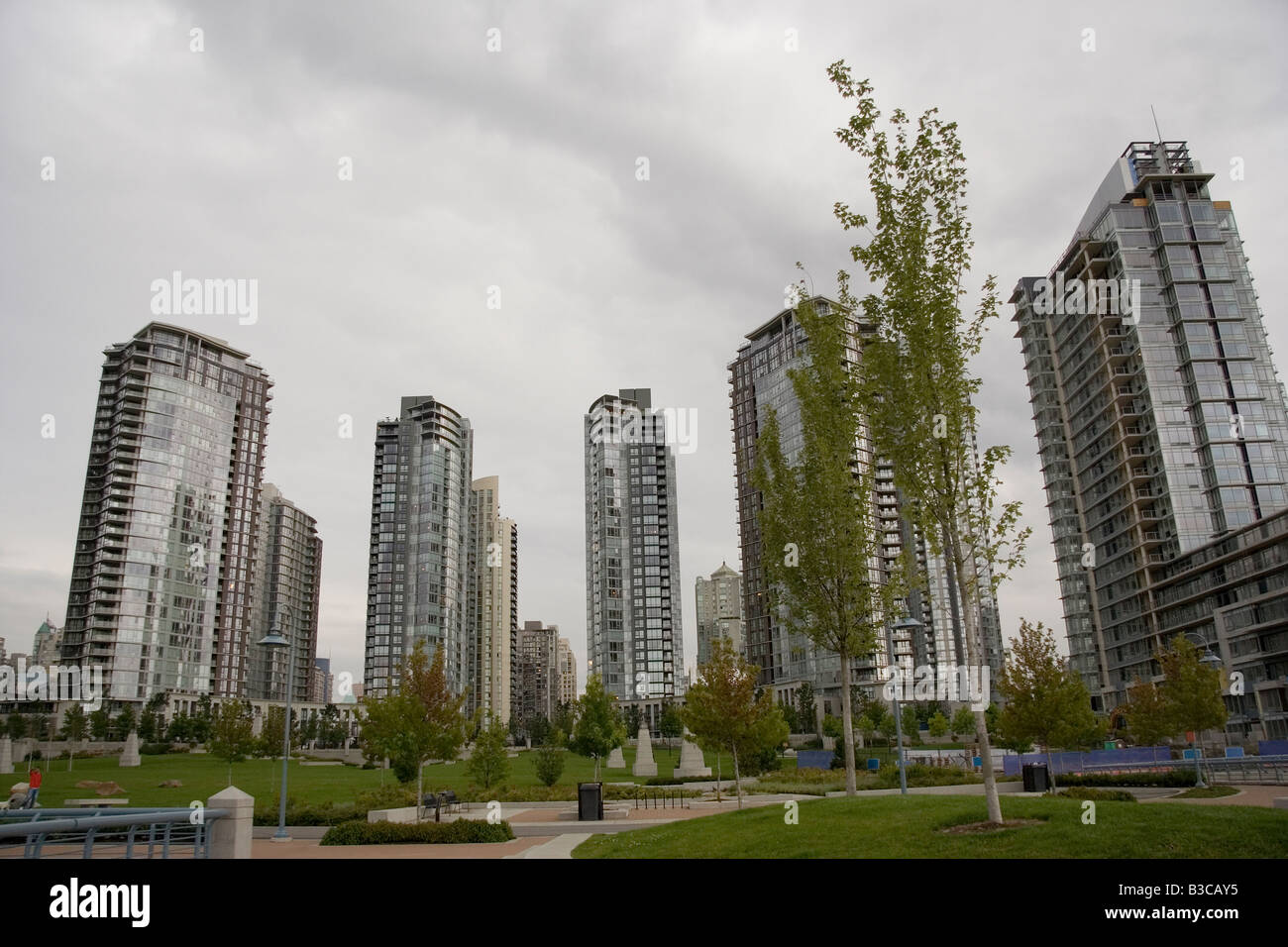 high risers in vancouver - modern architecture in a development area ...