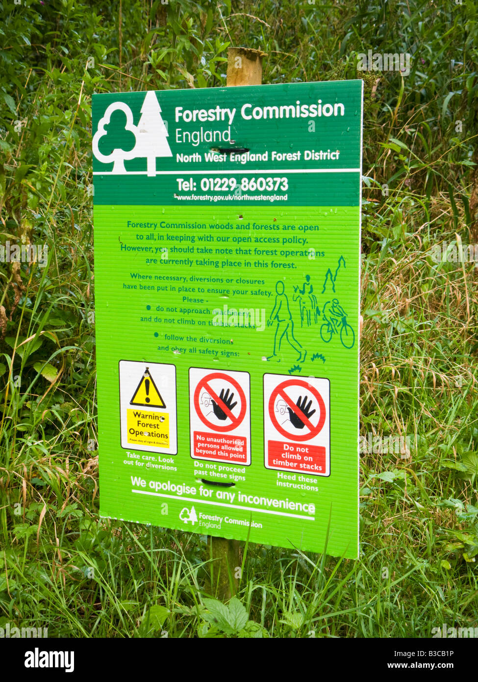 Forestry Commission tourist information sign England, UK Stock Photo ...