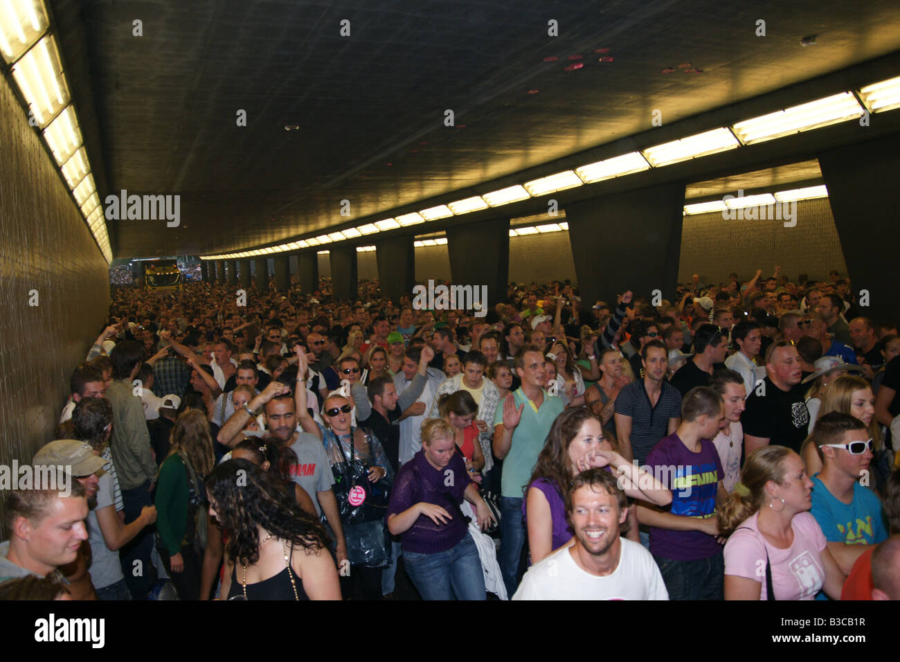 Dance Parade Summer Rotterdam Carnival teenager men women crowd walking ...