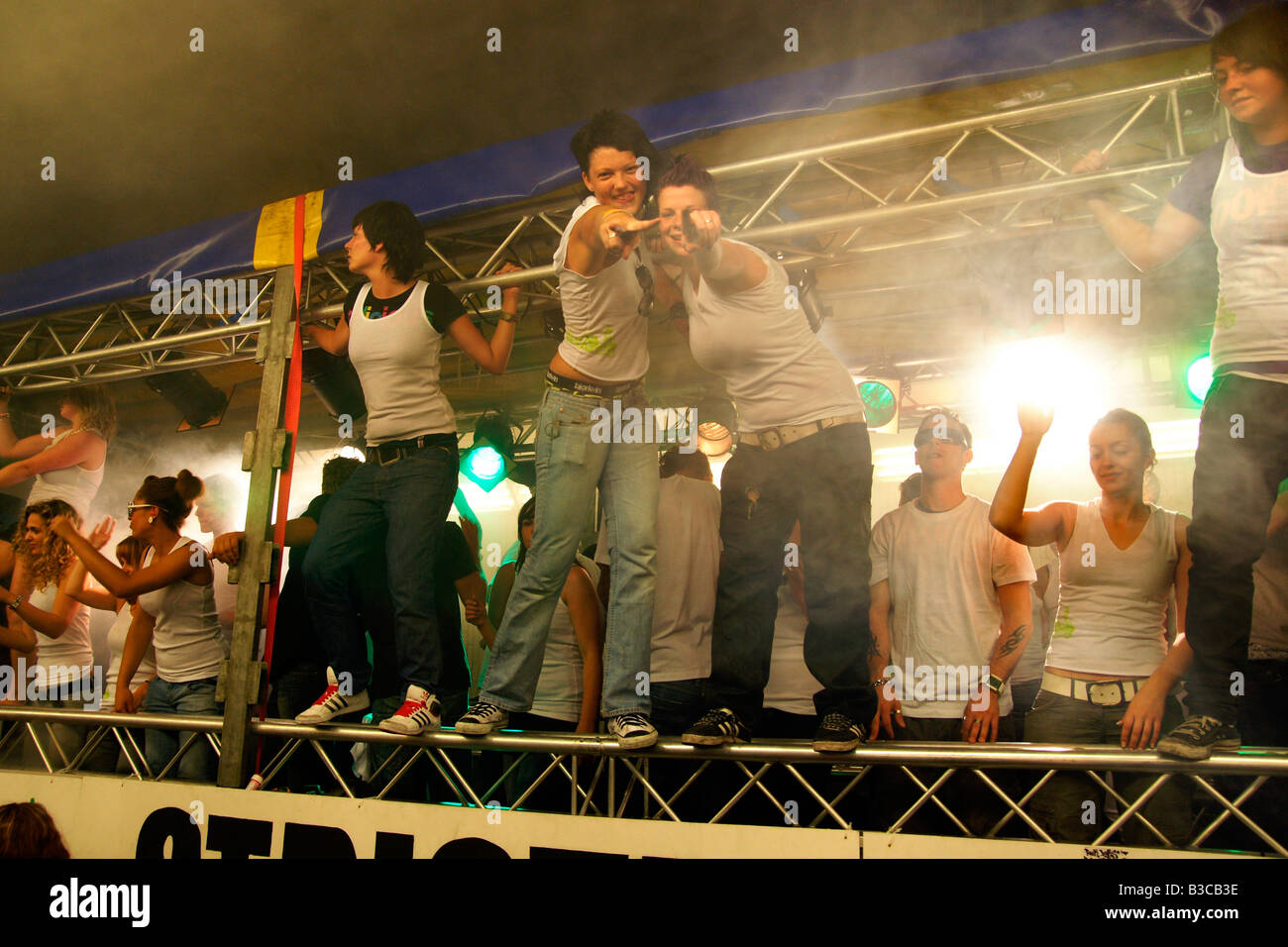 Dance Parade Summer Rotterdam Carnival teenager men women crowd walking ...