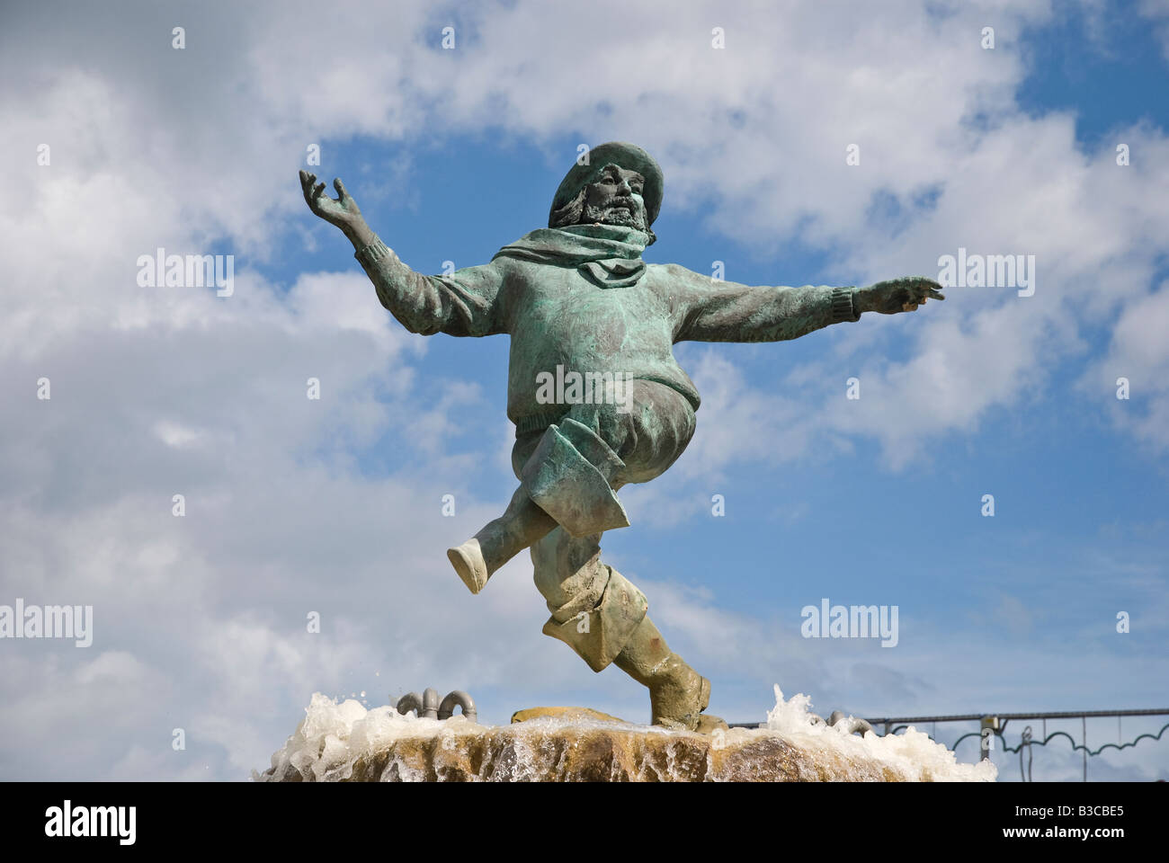Jolly Fisherman statue 1908 in Embassy Gardens Skegness Lincolnshire UK ...