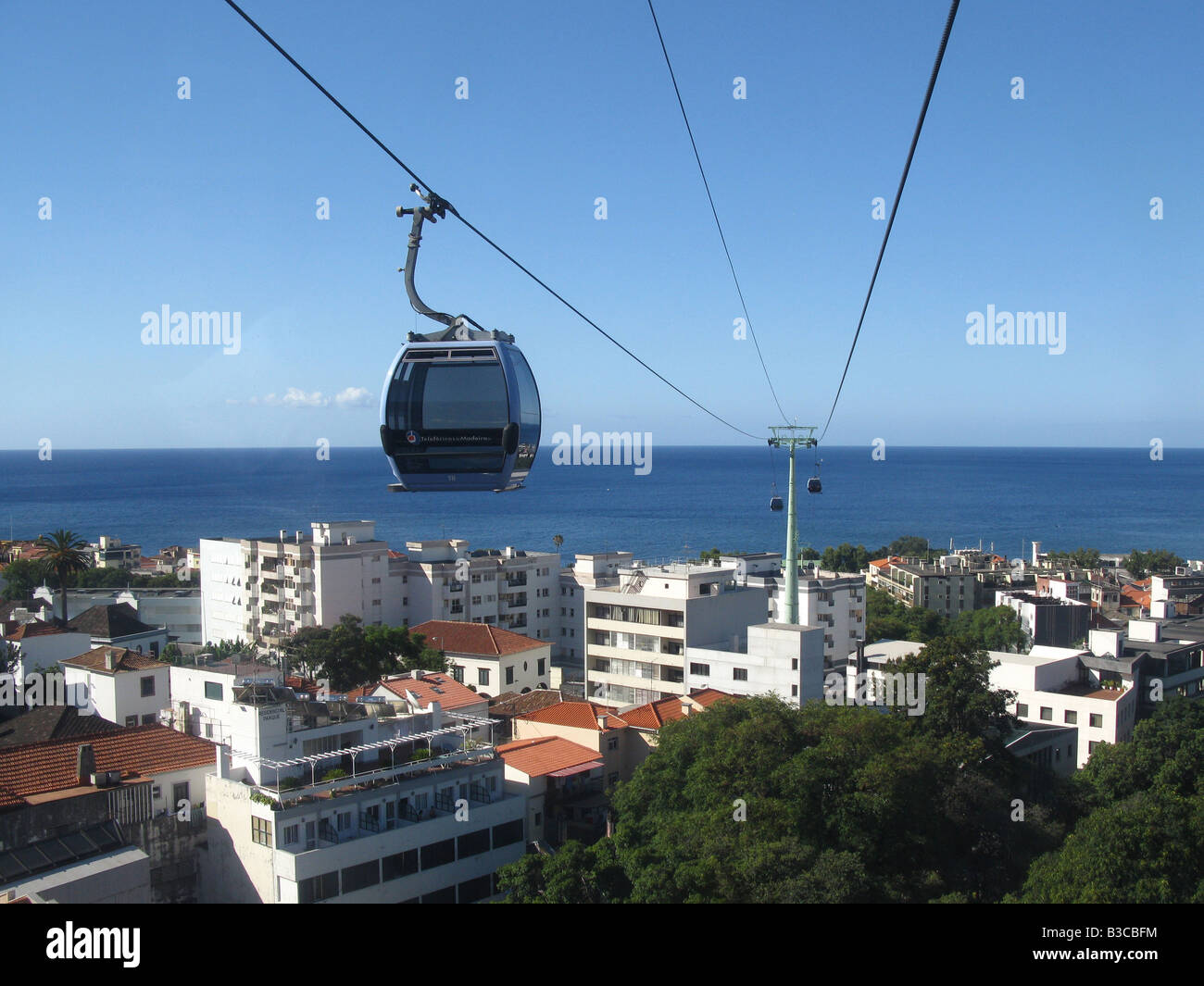 Cable car that connects Funchal to Monte on the Portuguese island of ...