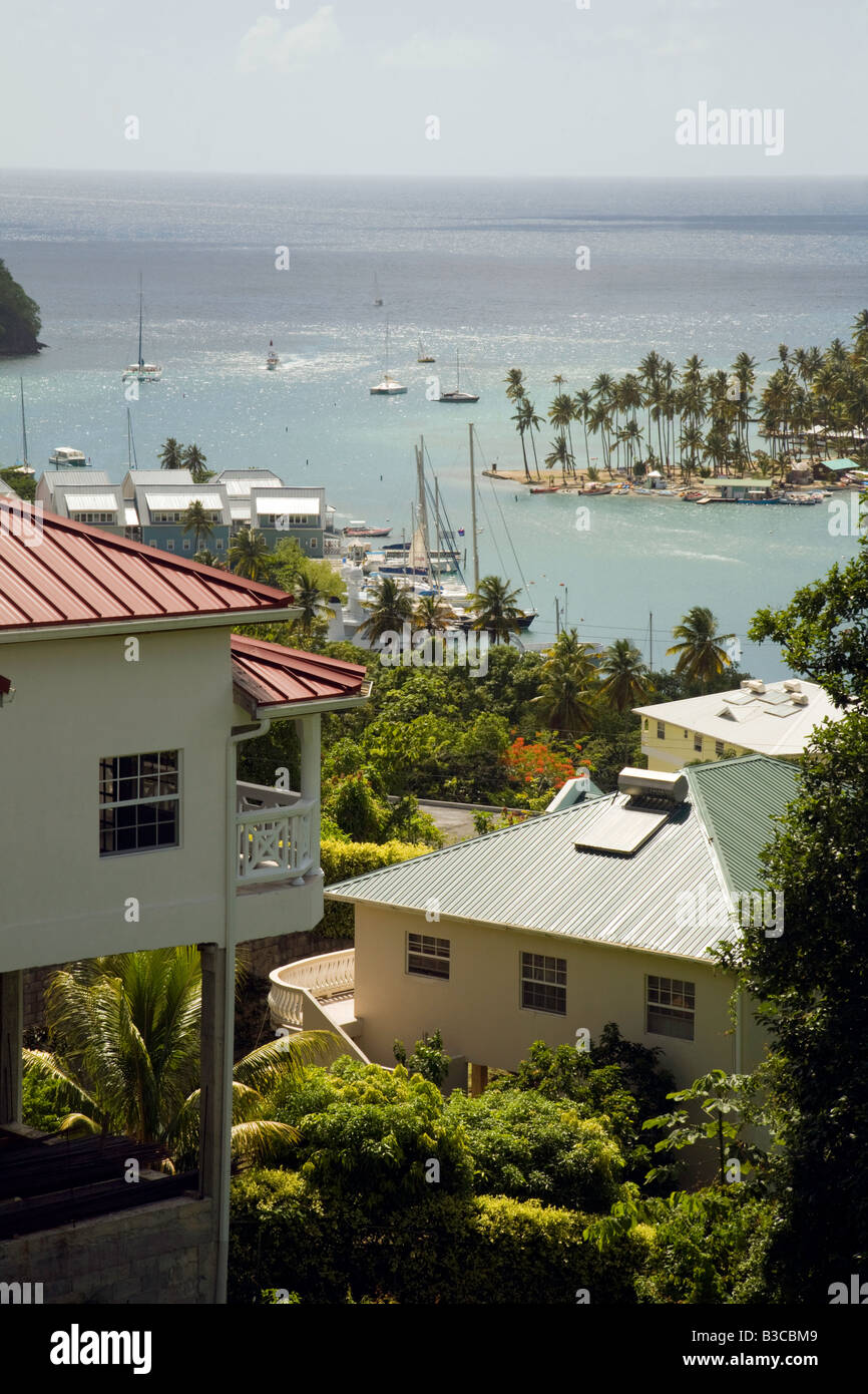 A view down into Marigot Bay, St Lucia, "West Indies Stock Photo - Alamy