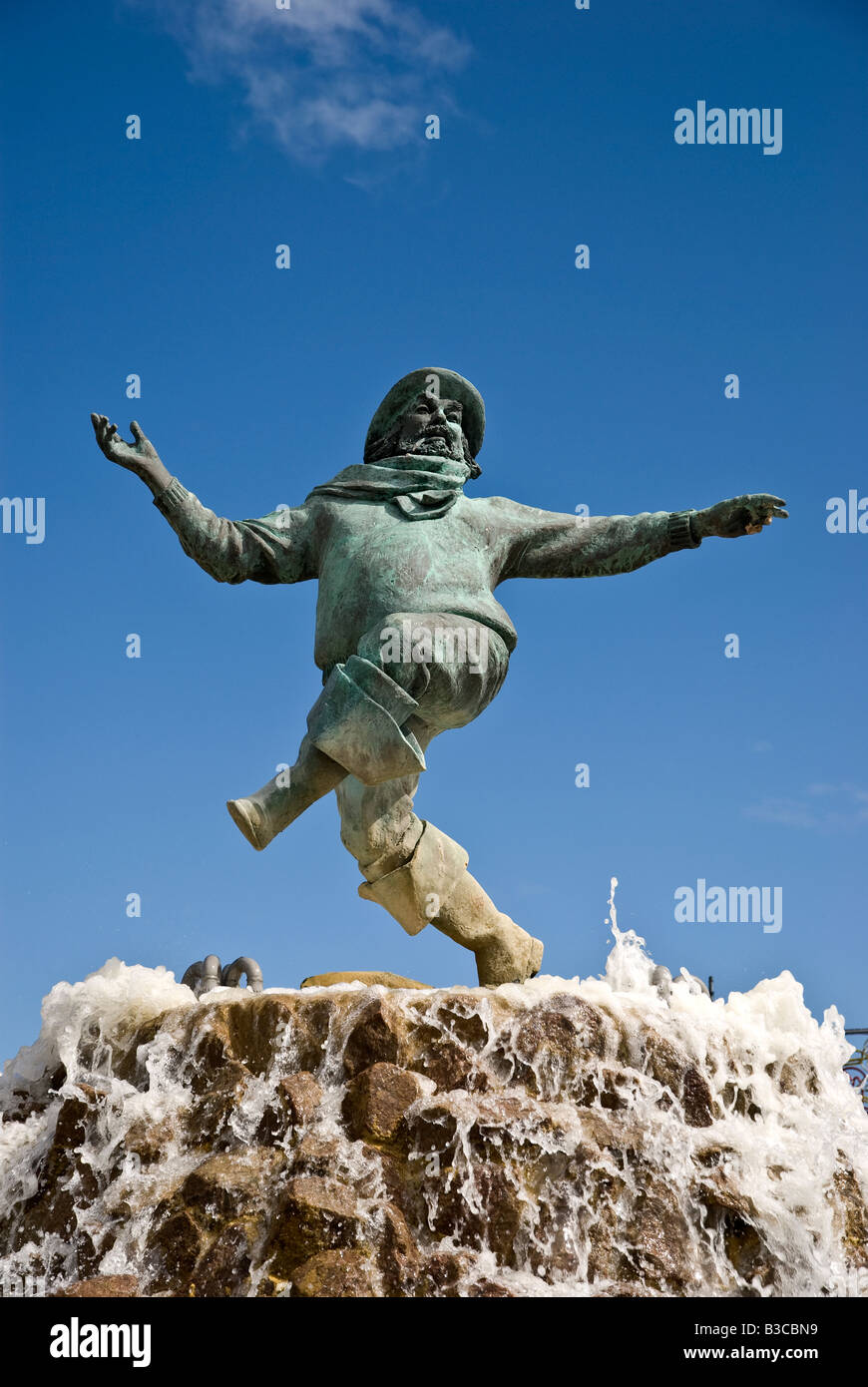 Jolly Fisherman statue 1908 in Embassy Gardens Skegness Lincolnshire UK ...