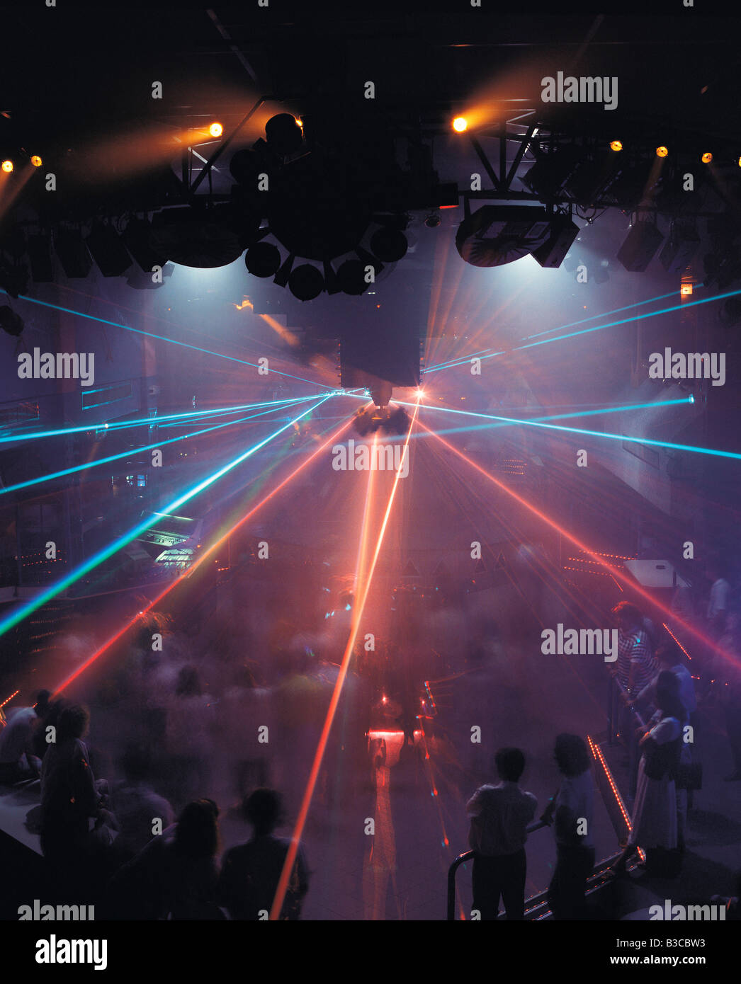 Discotheque with laser lights Stock Photo - Alamy