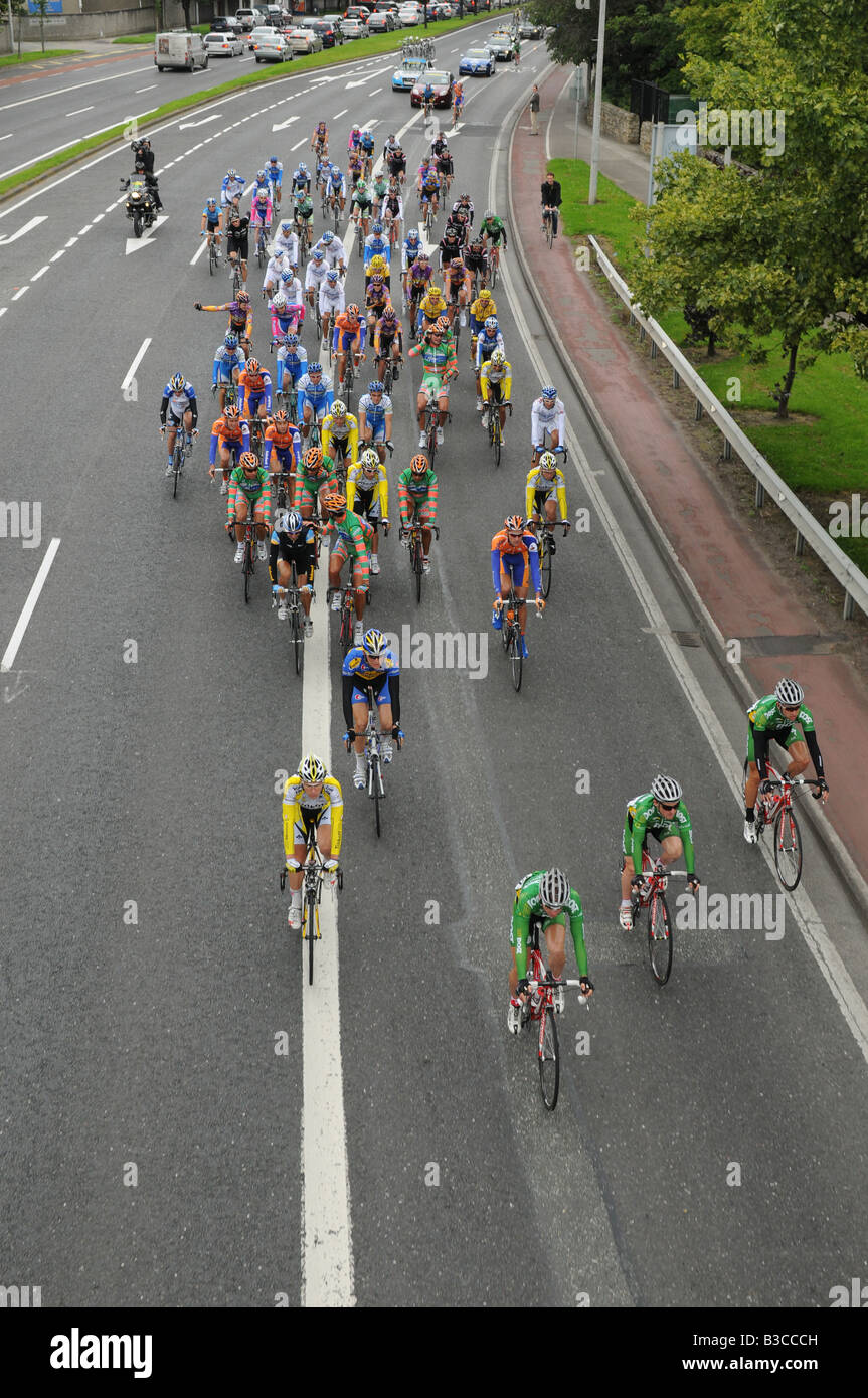 riders in the tour of ireland 2008 making their way through south ...