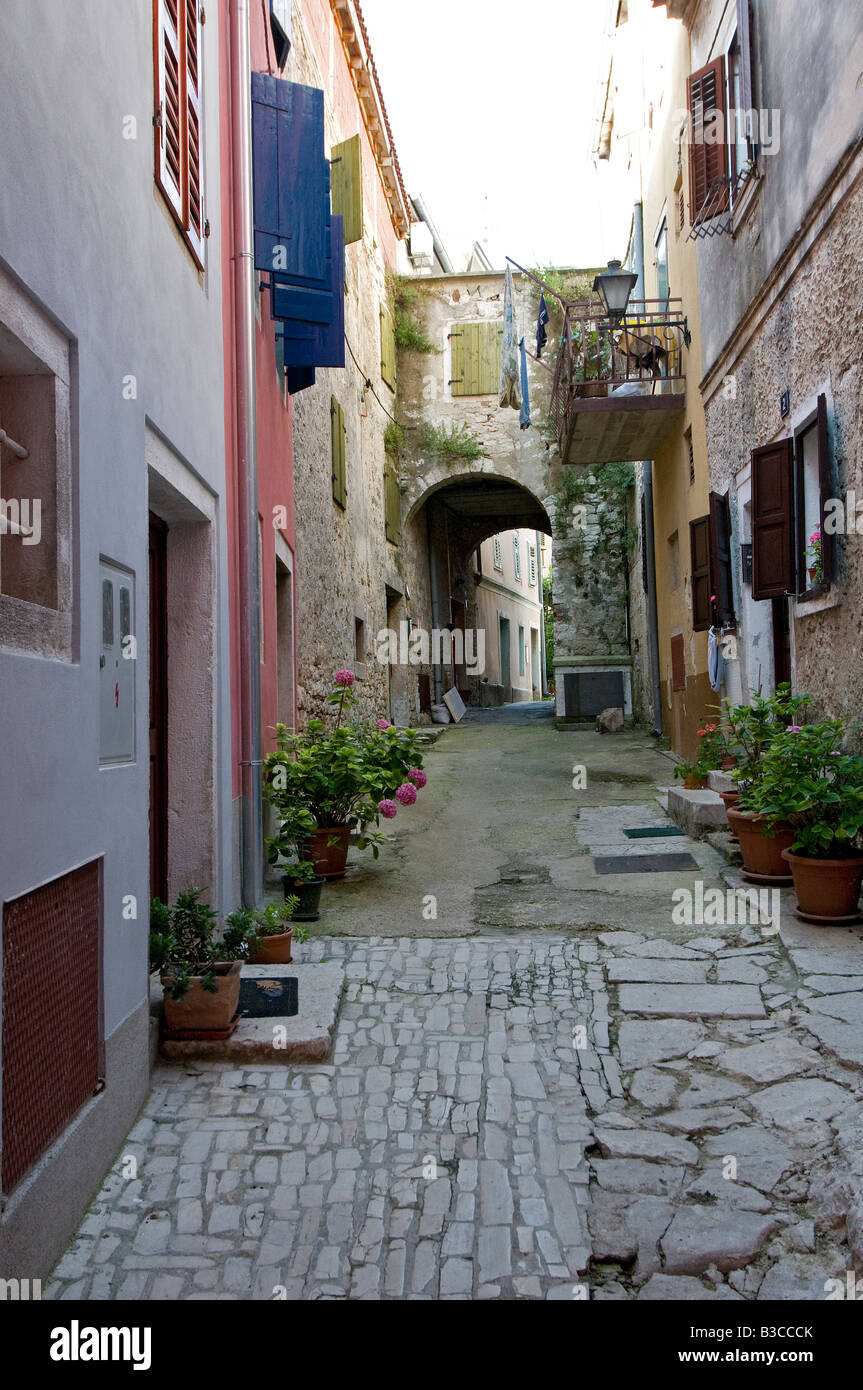 panoramic view of the streets in the old town of Vrsar, Croatia Stock ...