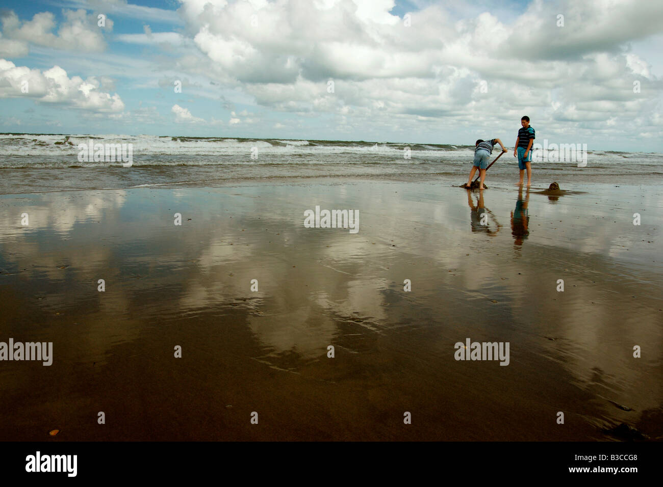 Two boys digging hi-res stock photography and images - Alamy