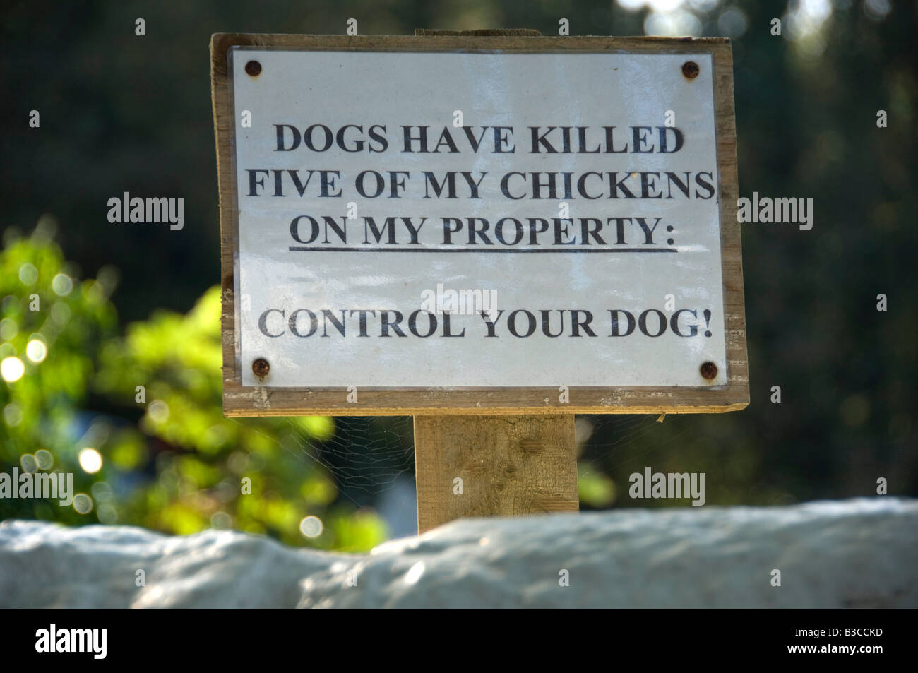Dog warning sign post hi-res stock photography and images - Alamy