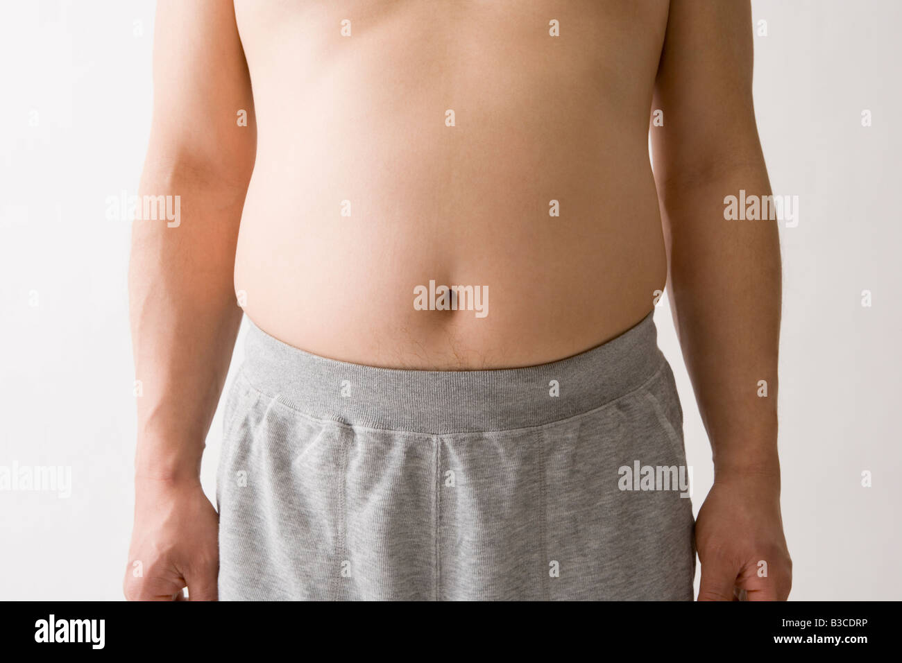 Overweight man's stomach Stock Photo - Alamy
