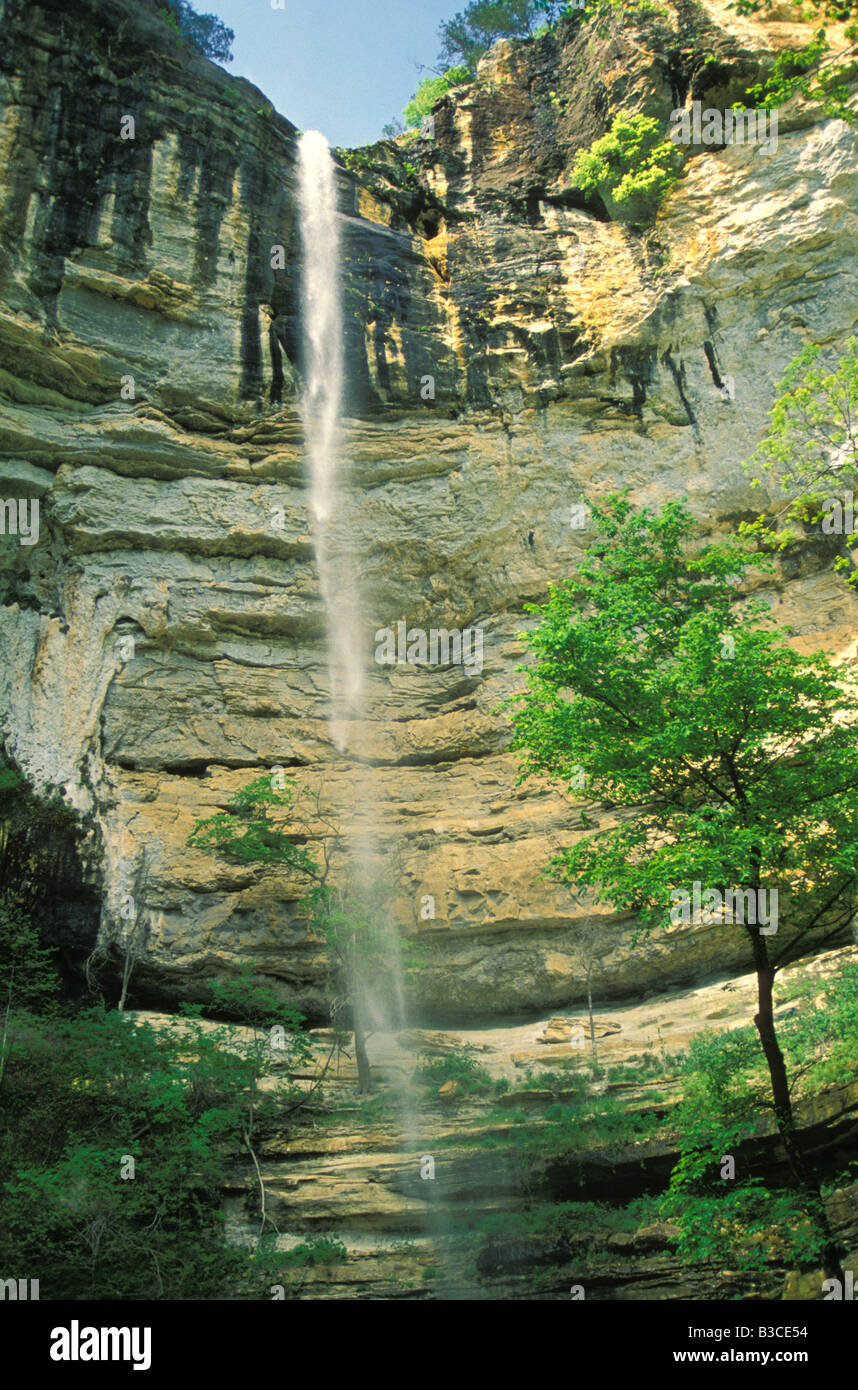 ARKANSAS OZARKS Waterfall cascading over cliff into the Buffalo ...