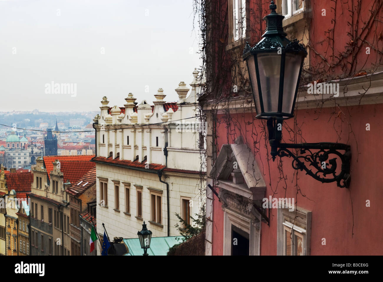 View of Prague from the Castle steps of Prague Castle, czech Republic ...
