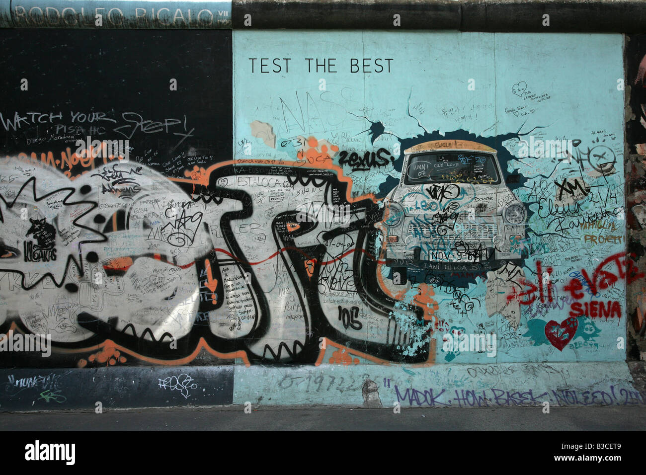 Trabant breaking through the berlin wall hi-res stock photography and ...