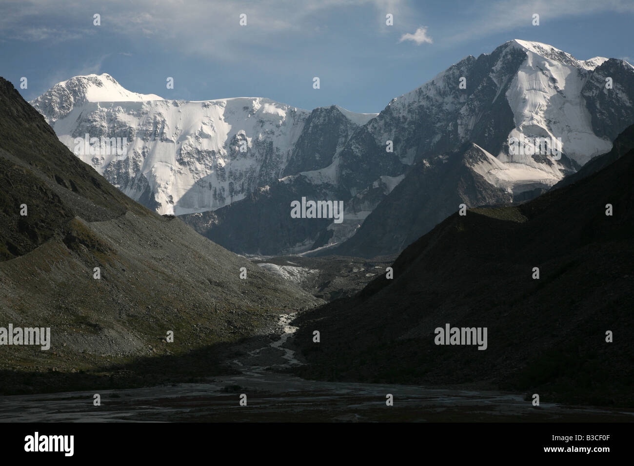 Belukha Mountain, the highest point in Siberia, in the Altai Mountains ...