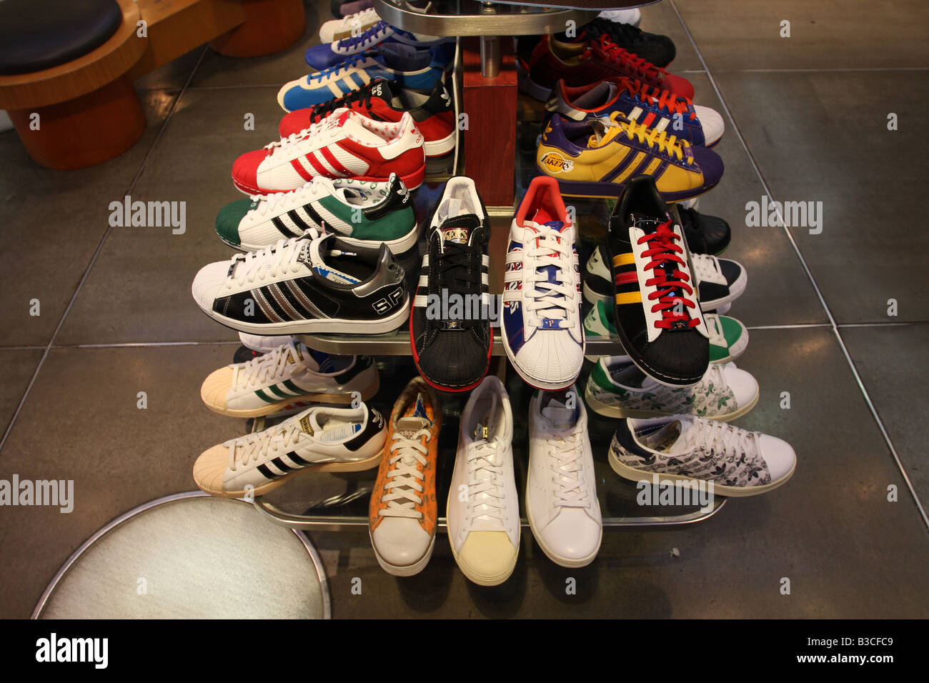 a display of sneakers Stock Photo - Alamy