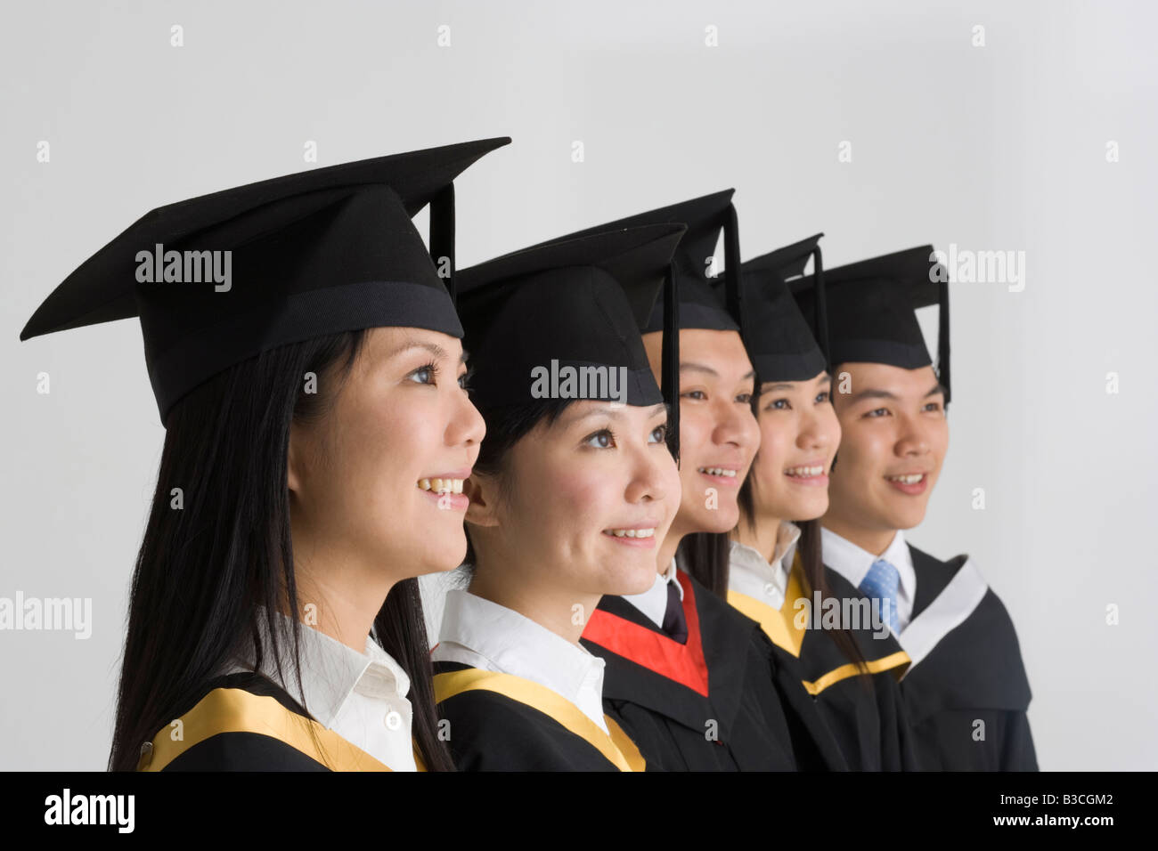 Five young graduate students smiling together Stock Photo - Alamy