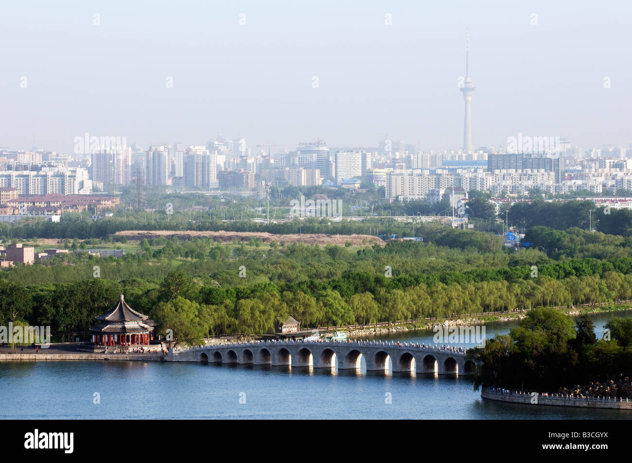 China, Beijing. Summer Palace - Unesco World Heritage Site. The 17 arch ...