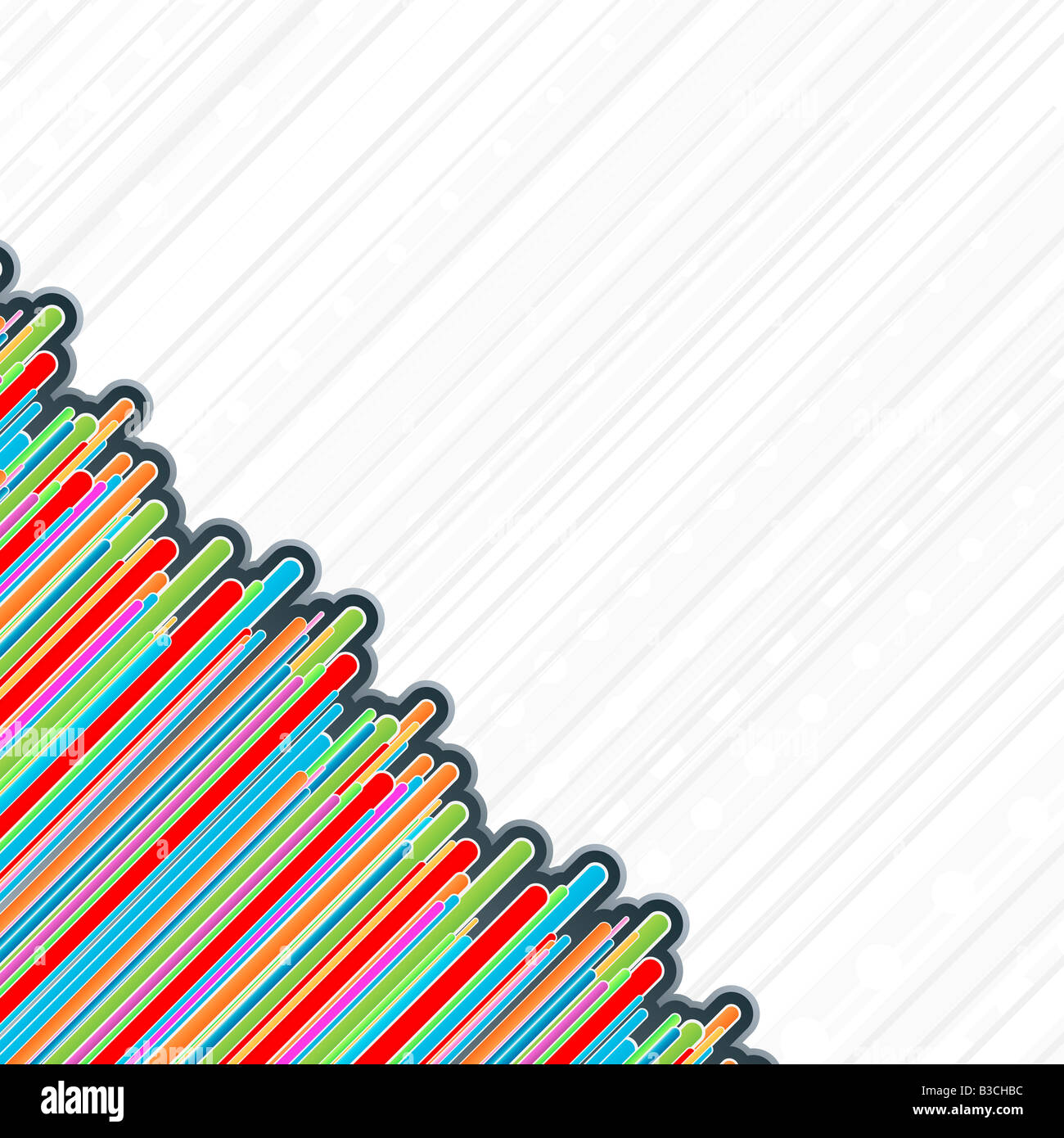 Vector illustration of a colorful corner design element with flowing ...