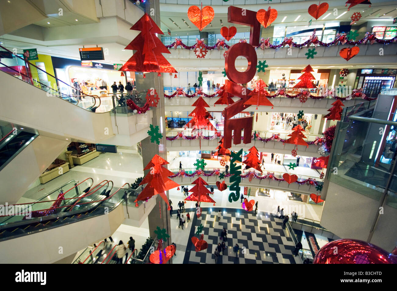 China Shanghai Christmas decorations in a modern department store Stock ...