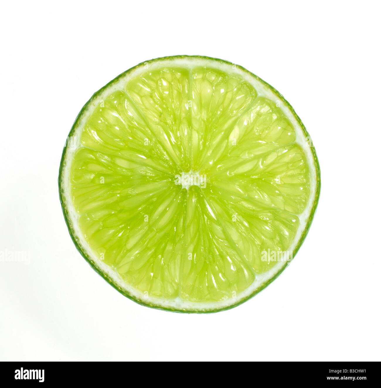 A cross sectional slice of a Lime fruit Stock Photo - Alamy