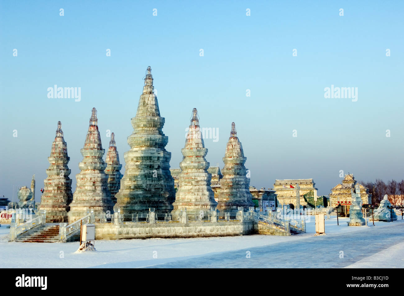 China, Northeast China, Heilongjiang Province, Harbin City. Ice Lantern ...