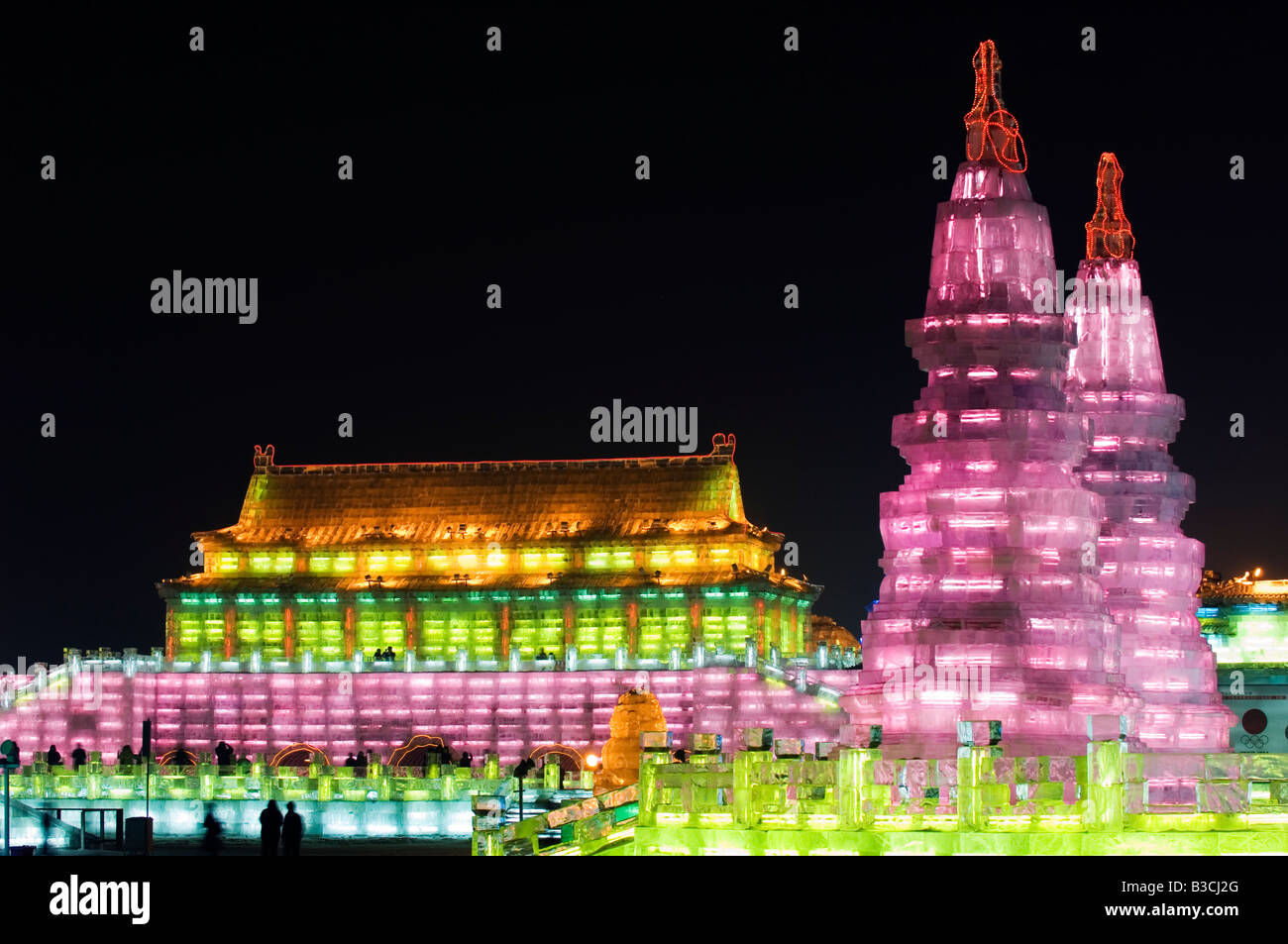 China, Northeast China, Heilongjiang Province, Harbin City. Ice Lantern ...