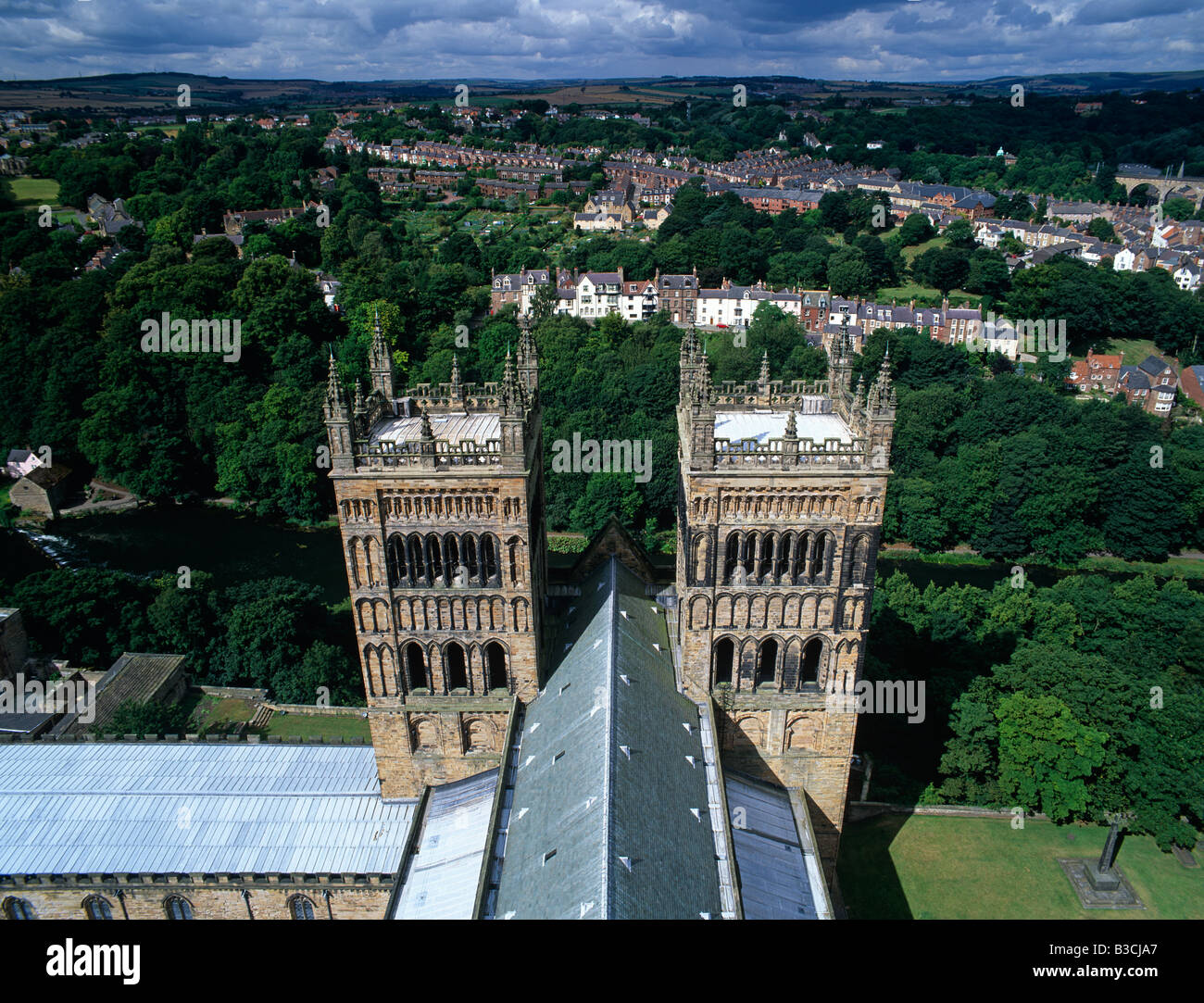 Summer view of Durham Cathedral and River Wear taken from the main ...