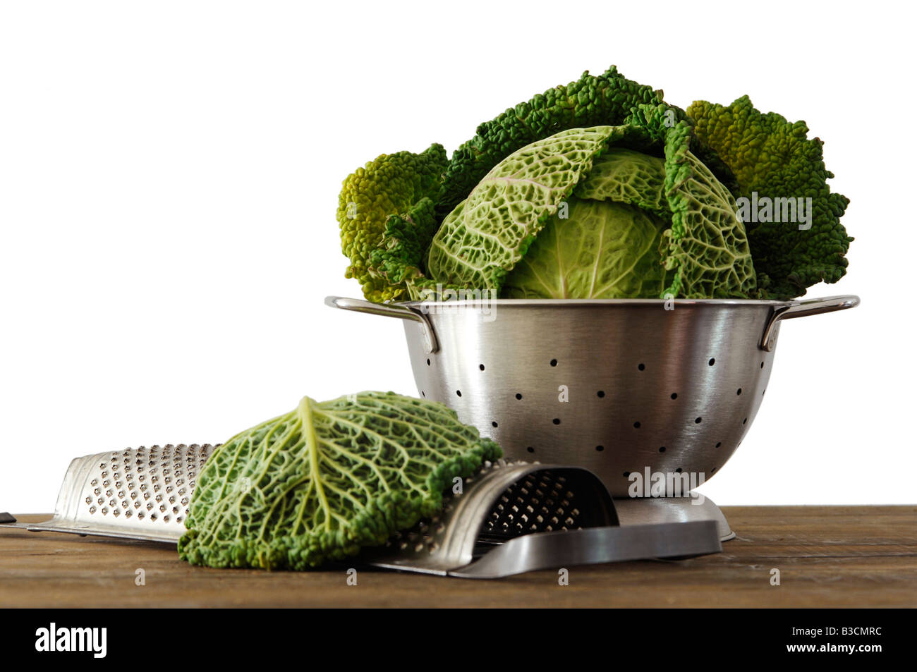 Savoy cabbage in strainer, close-up Stock Photo - Alamy