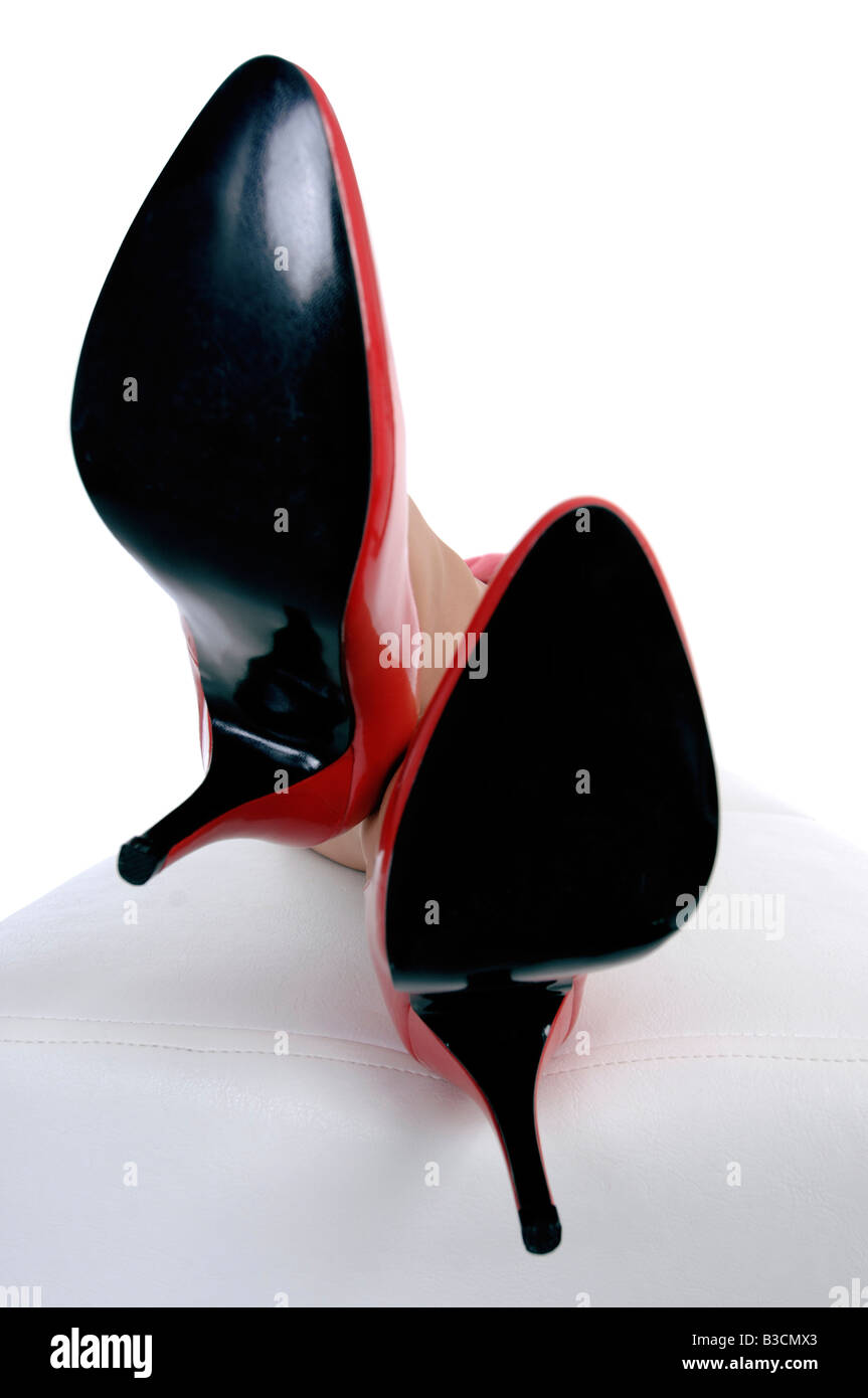 Red high heels close up hi-res stock photography and images - Alamy