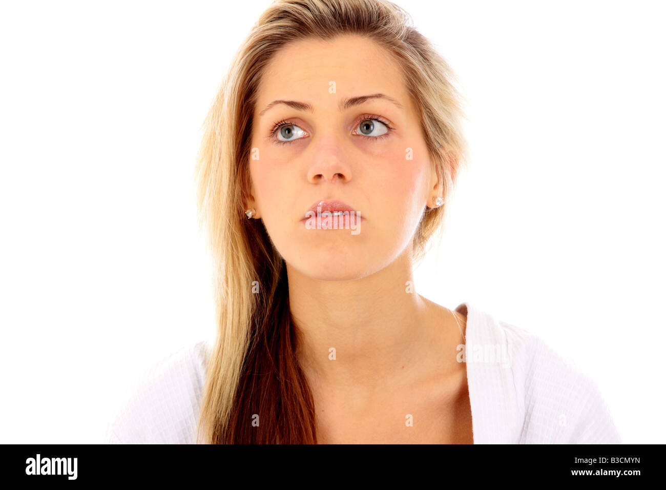 Worried Young Woman Model Released Stock Photo - Alamy