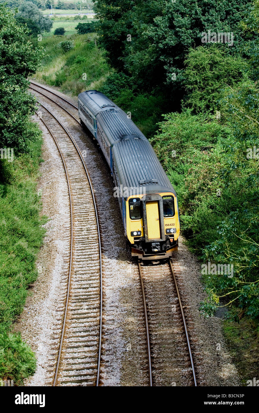 National Express passenger train on a Sunday service on the Lowestoft ...