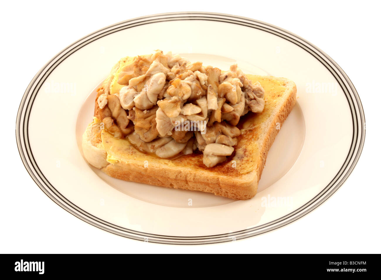 Tinned Healthy Fish Cod Roe On Toast Meal Isolated Against A White ...