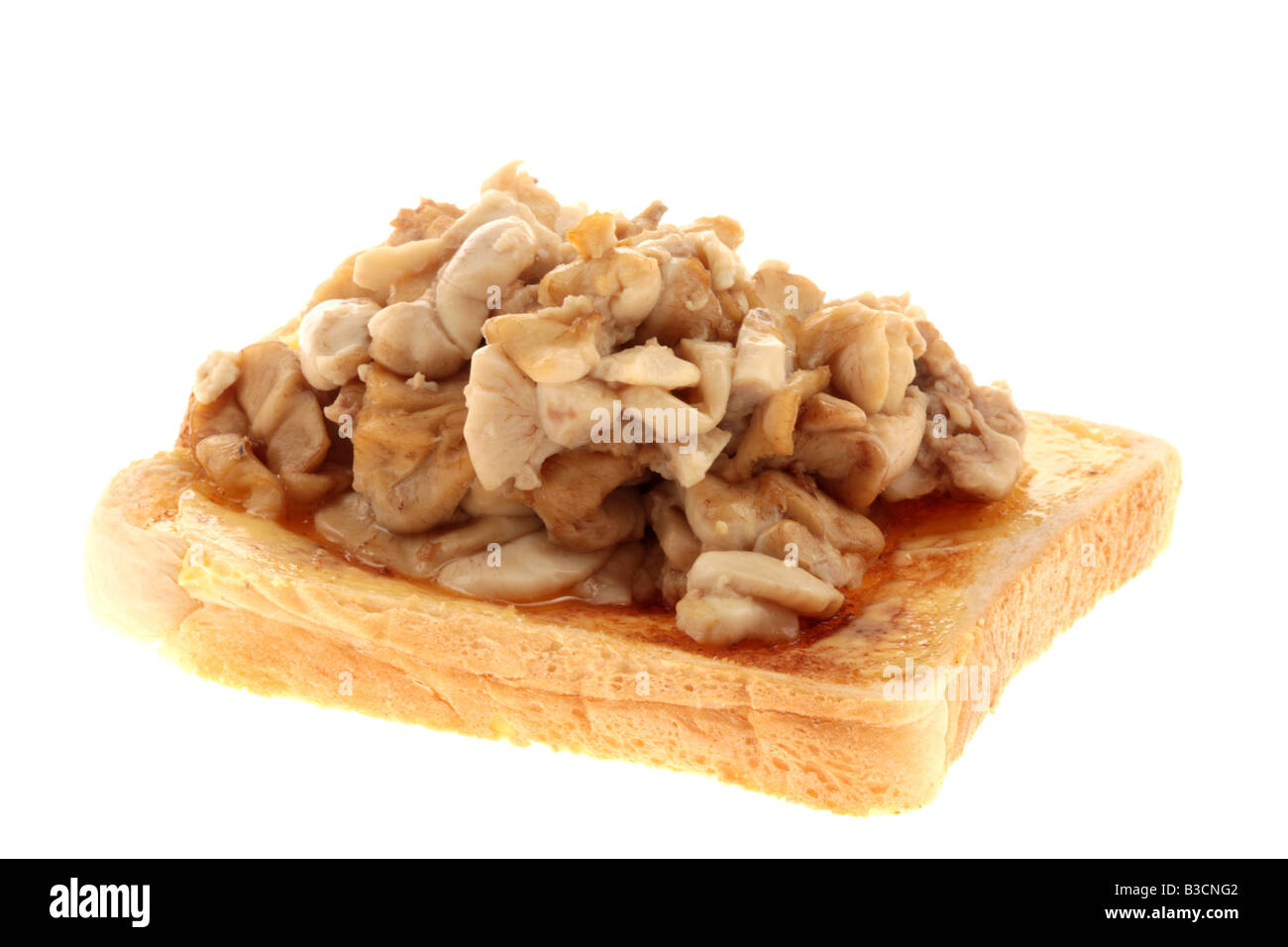 Tinned Healthy Fish Cod Roe On Toast Meal Isolated Against A White ...