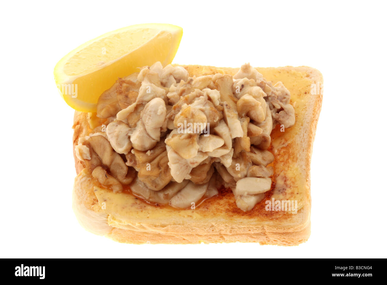 Tinned Healthy Fish Cod Roe On Toast Meal Isolated Against A White ...