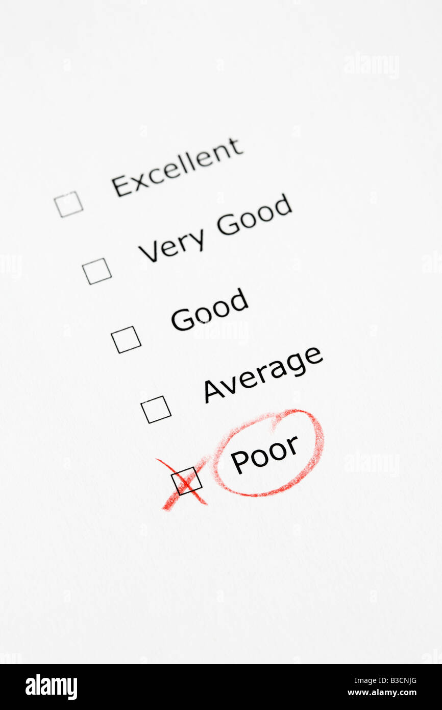 Rating scale with POOR checked - questionnaire, report, customer ...