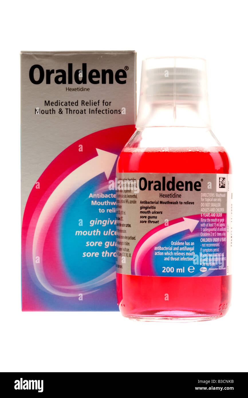 Oraldene medicated mouthwash hi-res stock photography and images - Alamy