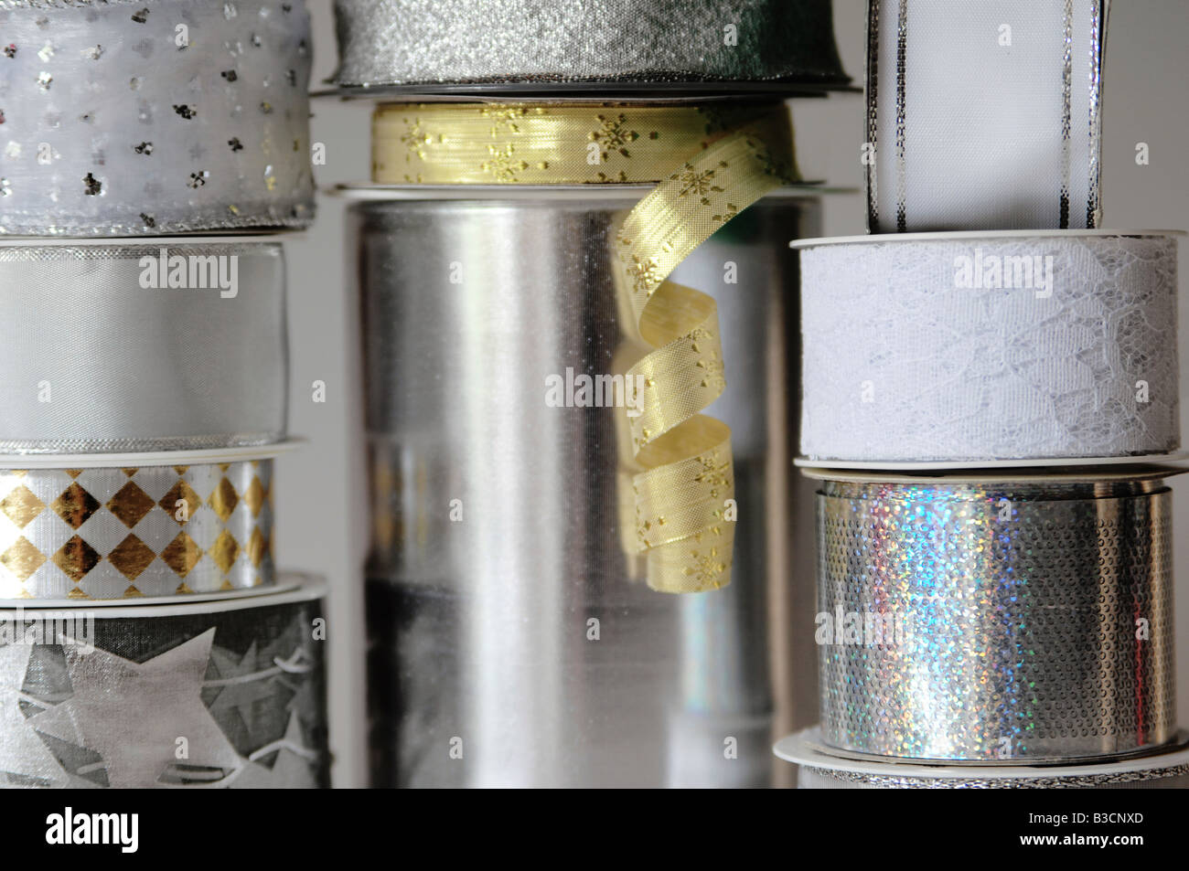 Stacked ribbons, close-up Stock Photo - Alamy